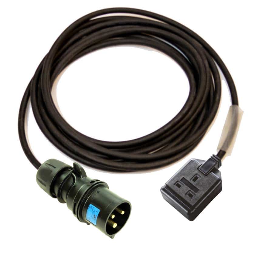 16 Amp Black Plug to 13Amp Socket 1 Gang Cable – Distro Works